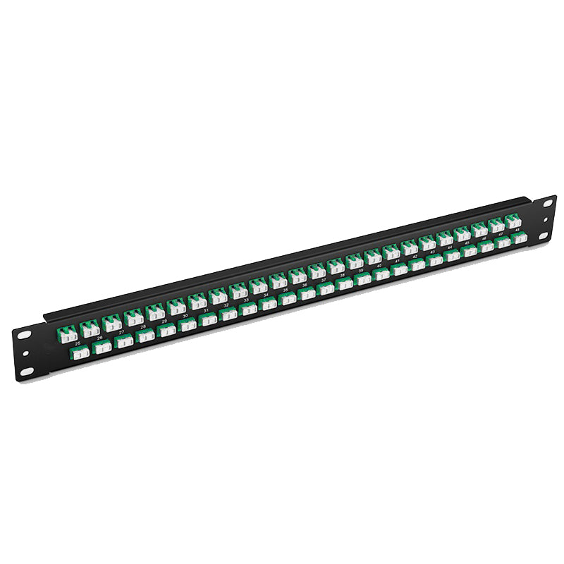 FHU 1U 19'' Fiber Adapter Panel, 96 Fibers OS2 Single Mode, 48x LC APC