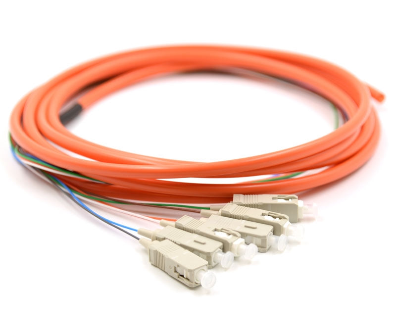 6 Fiber SC Pigtail, Multimode, OM1 Multimode, OM1, 62.5/125, Fiber Opt