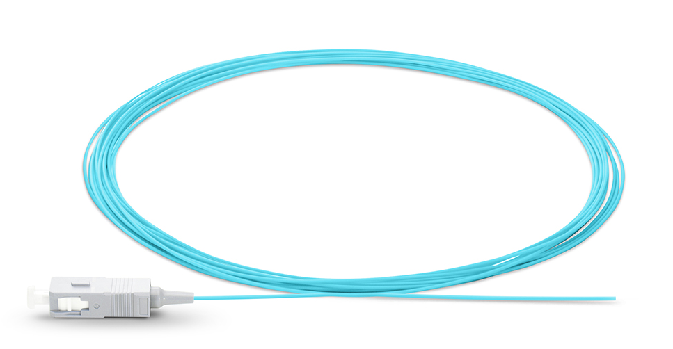 SC UPC Simplex OM3 Multimode PVC (OFNR) 0.9mm Fiber Optic Pigtail